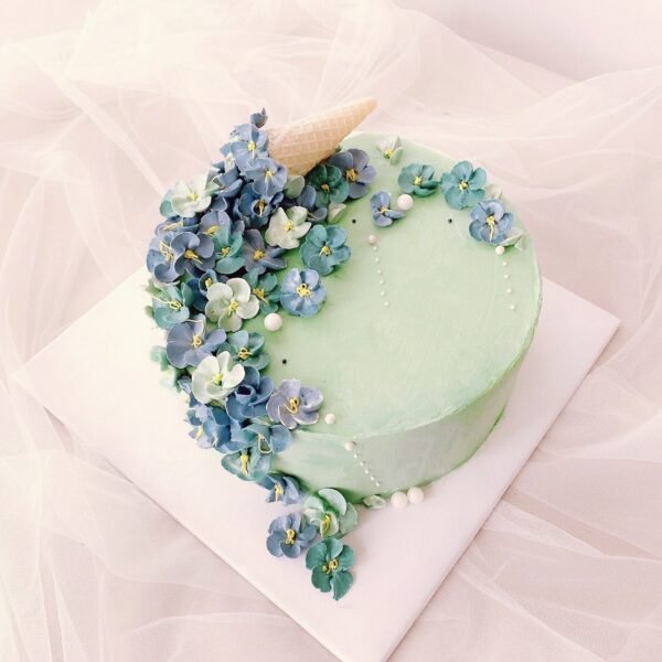 Blue Floral Cake – amorecakes